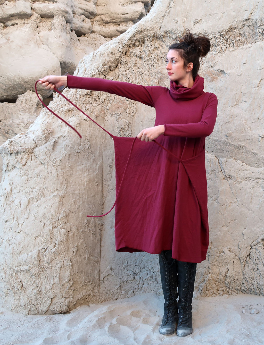 Chunky Cowl Chuba Below Knee Dress – Gaia Conceptions
